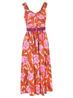 Diane Von Furstenberg Elisa Floral-print Midi Dress - Orange