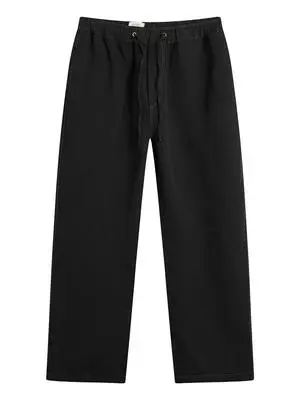 Studio Nicholson Cotton Linen Drawstring Trouser - Black Grape