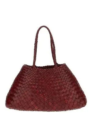 Dragon Diffusion Large Santa Croce Woven Leather Bag - Red