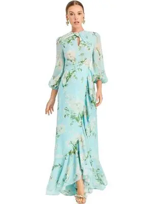 Mestiza New York Ophelia Chiffon Gown - Blue