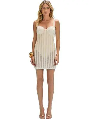 PatBO Celeste Knit Mini Dress - White