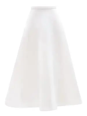GEMY MAALOUF Flared Midi Skirt - White