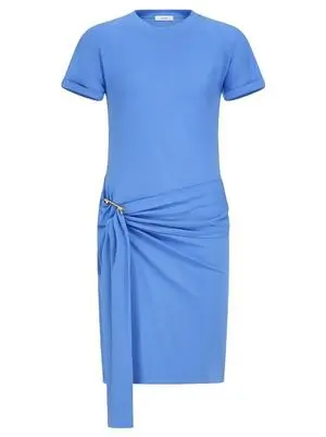 FERRAGAMO Draped Jersey Dress - Blue