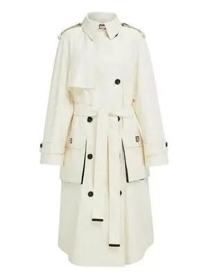 FERRAGAMO Coated Linen Trench - White