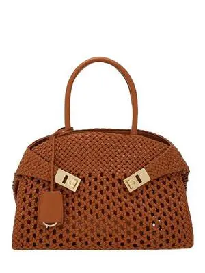 FERRAGAMO Hug Handbag M - Brown