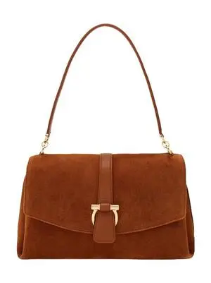 FERRAGAMO Front Flap Shoulder Bag - Brown