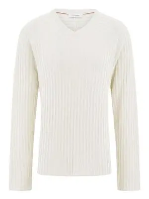 FERRAGAMO Lightweight V-neck Sweater - Natural