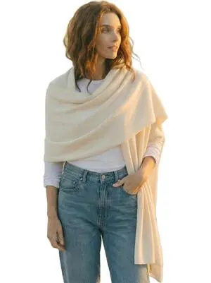 ELLSWORTH + IVEY Cashmere Blend Travel Wrap - Neutral