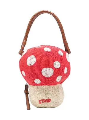 Staud Polka-dot Mushroom Tote Bag - Red
