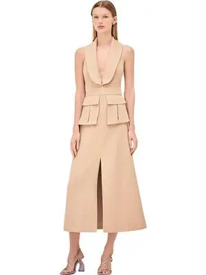 Alexis Sessile Midi Dress - Neutral