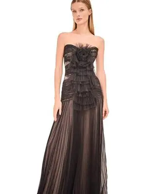 Alexis Seraphina Strapless Gown Black