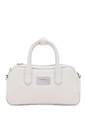 Emporio Armani Soft Leather Mini Bauletto Bag - Beige