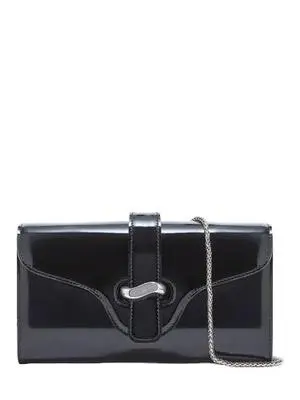 Emporio Armani Patent Leather Mini Shoulder Bag - Black