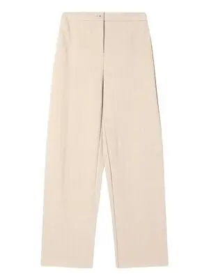 Emporio Armani Chevron-motif Stretch-jersey Trousers - Brown / Neutral