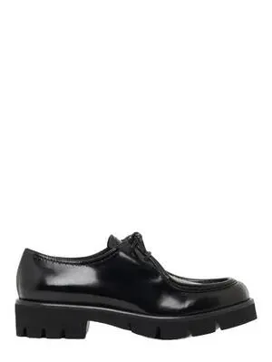 Emporio Armani Wallabee Lace-ups In Polished Leather - Black