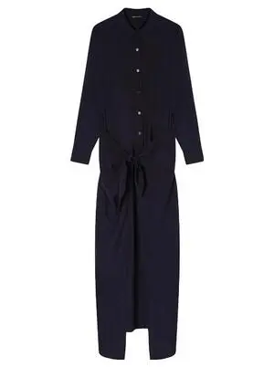 Emporio Armani Fluid Techno Rayon Dress Blue / Navy