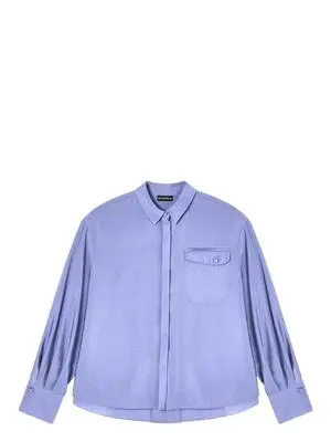 EMPORIO ARMANI Techno Rayon Button-Up Shirt