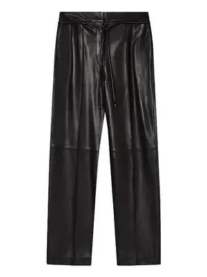 Emporio Armani Lambskin Nappa Leather Trousers - Brown