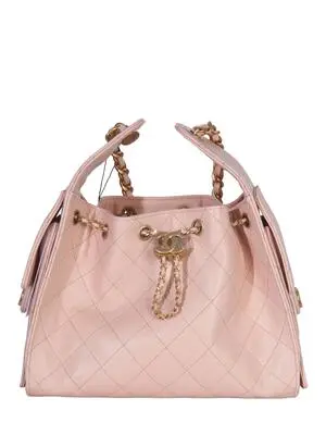 CHANEL Pink Quilted Caviar Small Chanel 25 Hobo Handbag