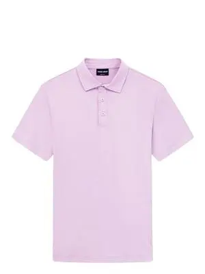 Giorgio Armani Silk And Cotton-Mélange Jersey Polo Shirt Pink