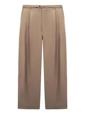 Giorgio Armani Cupro Basketweave Single-pleat Trousers - Natural