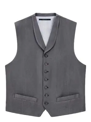 Giorgio Armani Single-breasted Viscose Waistcoat - Natural