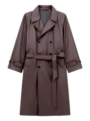 Giorgio Armani Silk-blend Twill Trench Coat - Red
