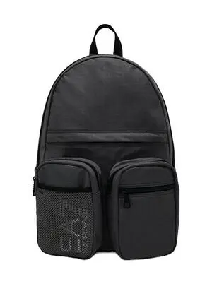 EA7 Polyester Backpack With Reflective Details - Black
