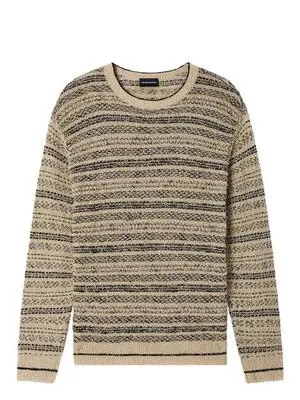 Emporio Armani Knitted Jacquard Sweater - Red
