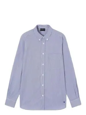 Emporio Armani Travel Essential Striped Button-down Shirt - White