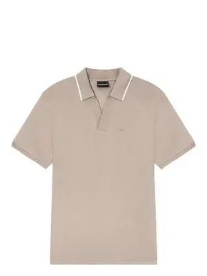 Emporio Armani Regular Fit Piqué Polo Shirt - Natural
