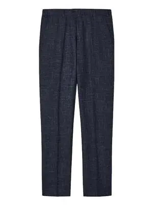 Emporio Armani Tropical Light Wool Canvas Trousers - Blue
