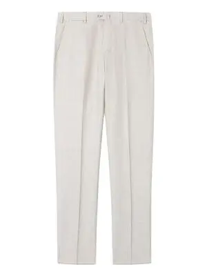 Emporio Armani Tropical Light Wool Canvas Trousers - Natural