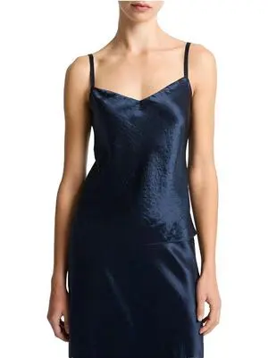 Vince Satin V-neck Camisole - Black