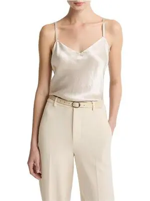 Vince Satin V-neck Camisole - White