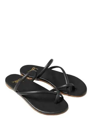 Beek Sunbird Leather Slide Sandals - Black