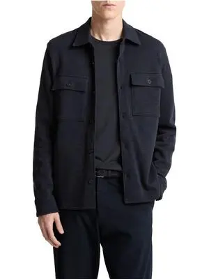 Vince Double-slub Cotton-blend Shirt Jacket - Black