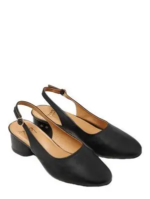 Beek Lora Leather Slingbacks - Black