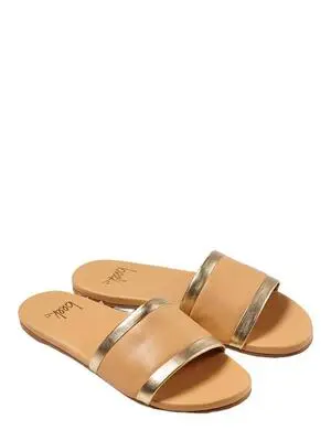 Beek Shorebird Leather Slide Sandal - Gold