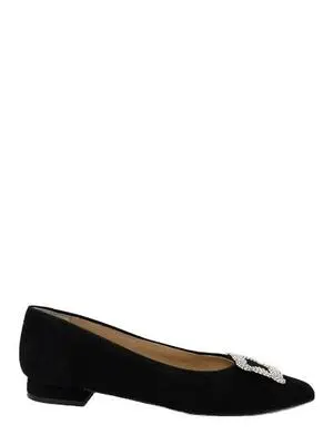 MENINA STEP Tiara Crystal Ballet Flats - Black