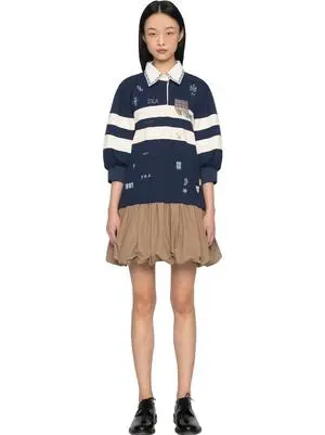 Sea Claira Embroidered Rugby Mini Dress - Stripe
