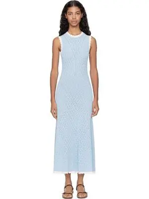 Sea Georgia Pointelle Knit Midi Dress - Blue