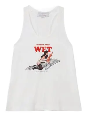 Stella McCartney Jeff Koons Slippery When Wet Tank - White