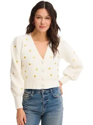 Allison Hearts Piper Cardigan - Gold