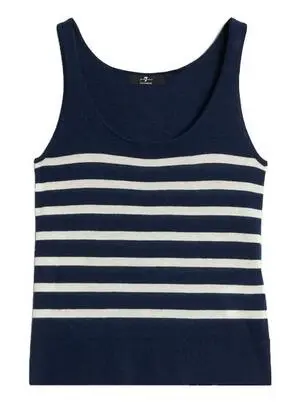7 For All Mankind Cashmere Tank - Stripe