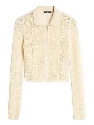 7 For All Mankind Bobble Ecru Cardigan - Neutral / White