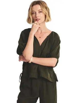 Velvet By Graham & Spencer Cosette Linen Top - Natural