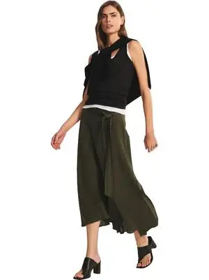 Velvet By Graham & Spencer Malina Linen Skirt - Natural