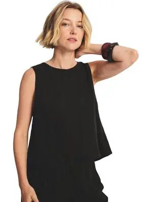 Velvet By Graham & Spencer Maxine Linen Top - Black