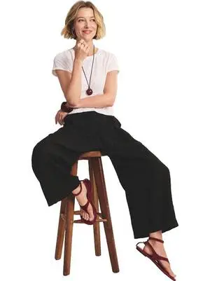 Velvet By Graham & Spencer Danika Linen Pant - Black